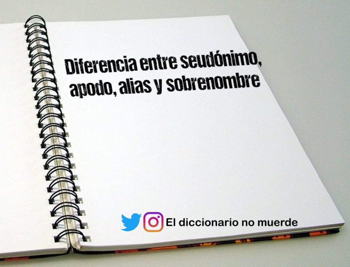 Diferencia entre seudónimo, apodo, alias y sobrenombre