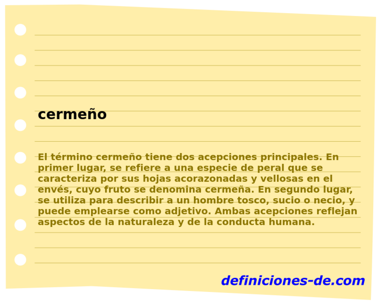 Significado de «cermeño»