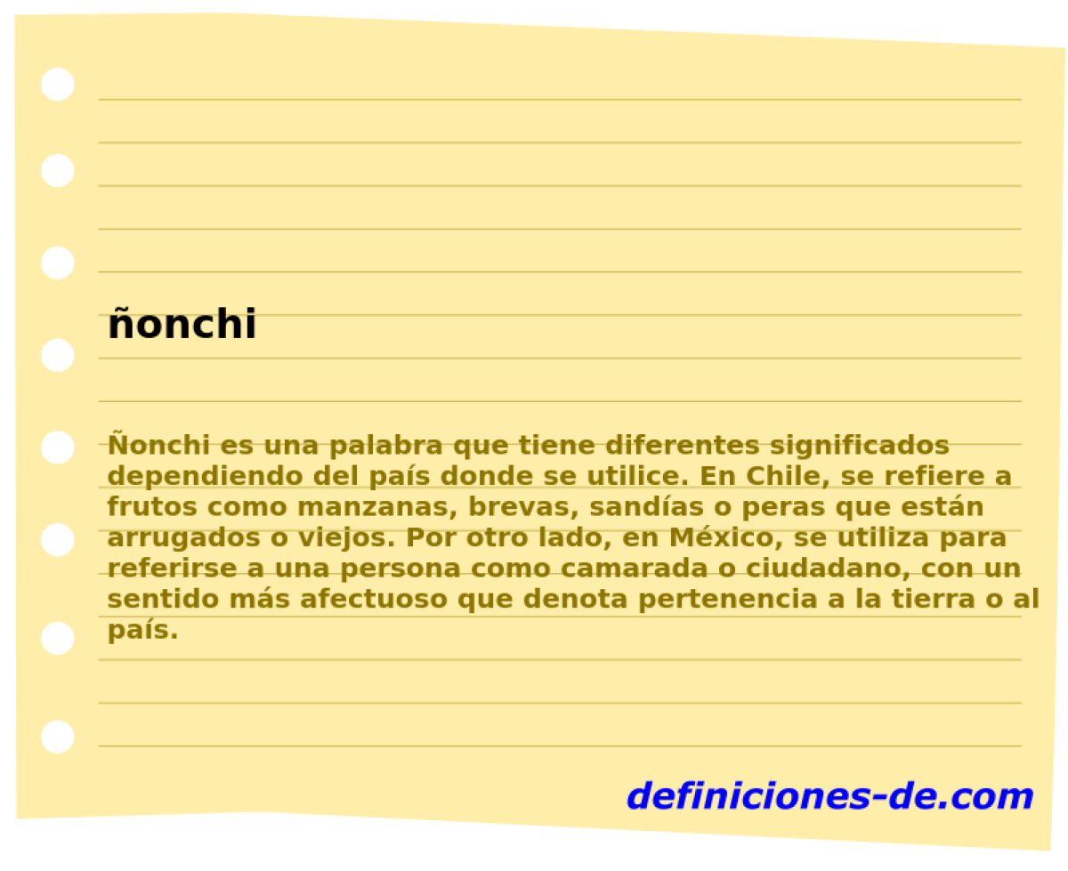 Significado de «ñonchi»