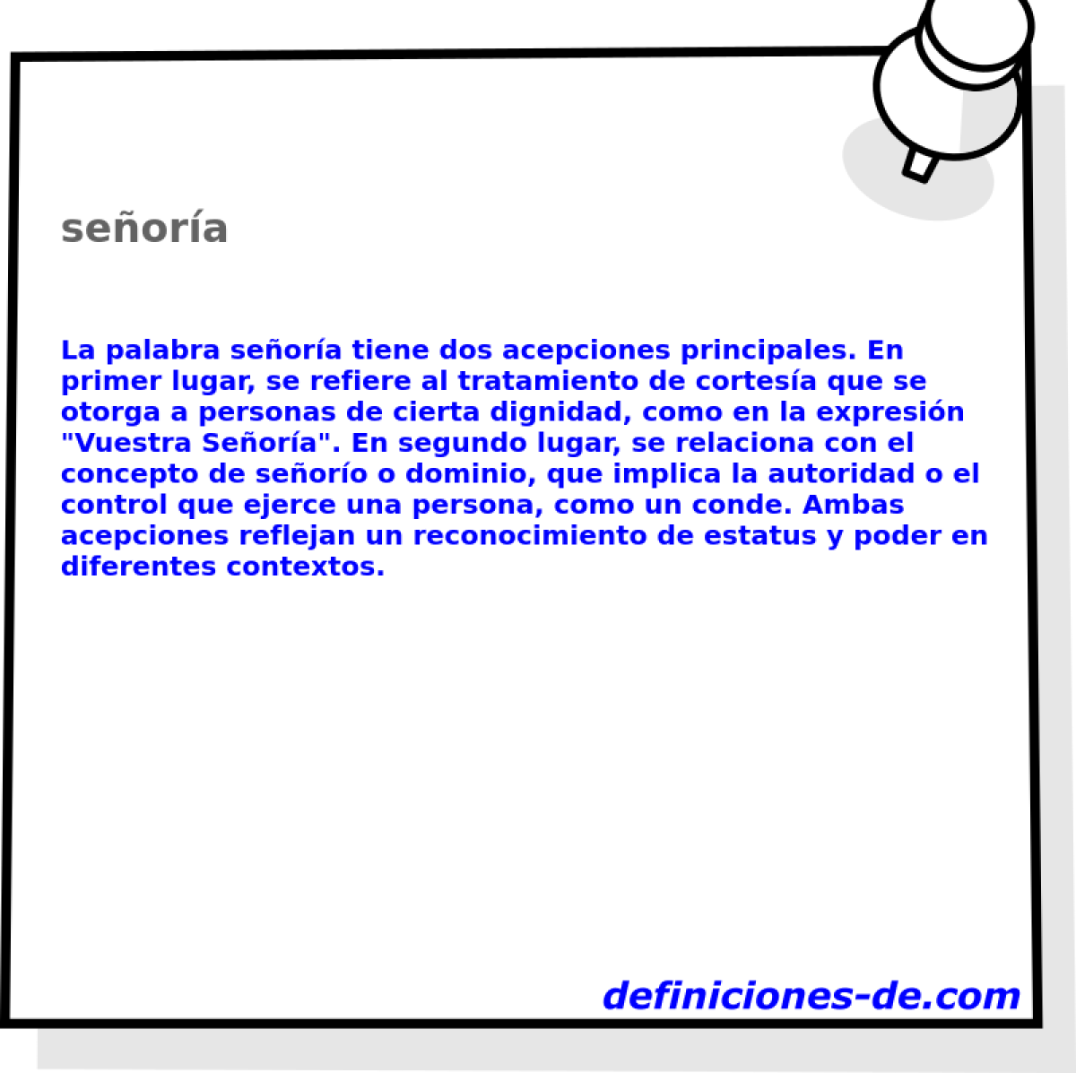 Significado de «señoría»
