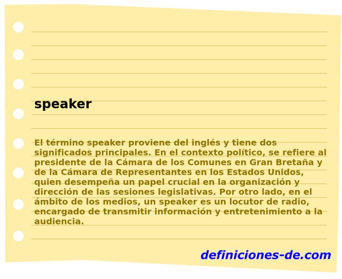 Significado De speaker 