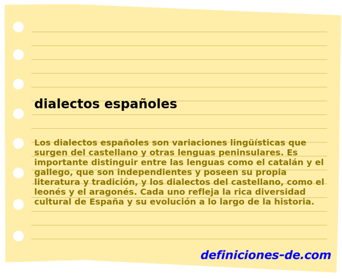 Significado de «dialectos españoles»