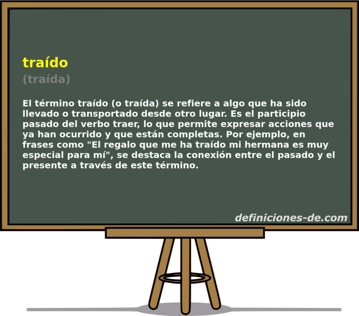 Significado de «traído (traída)»