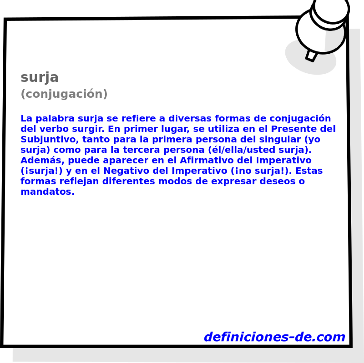 Significado de «surja (conjugación)»