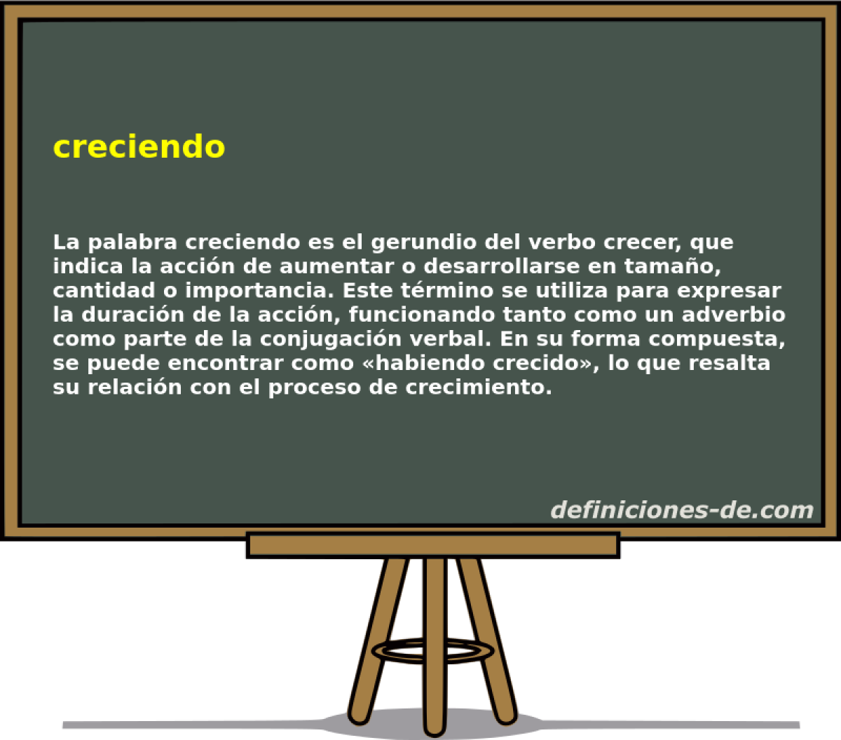 Significado de «creciendo»