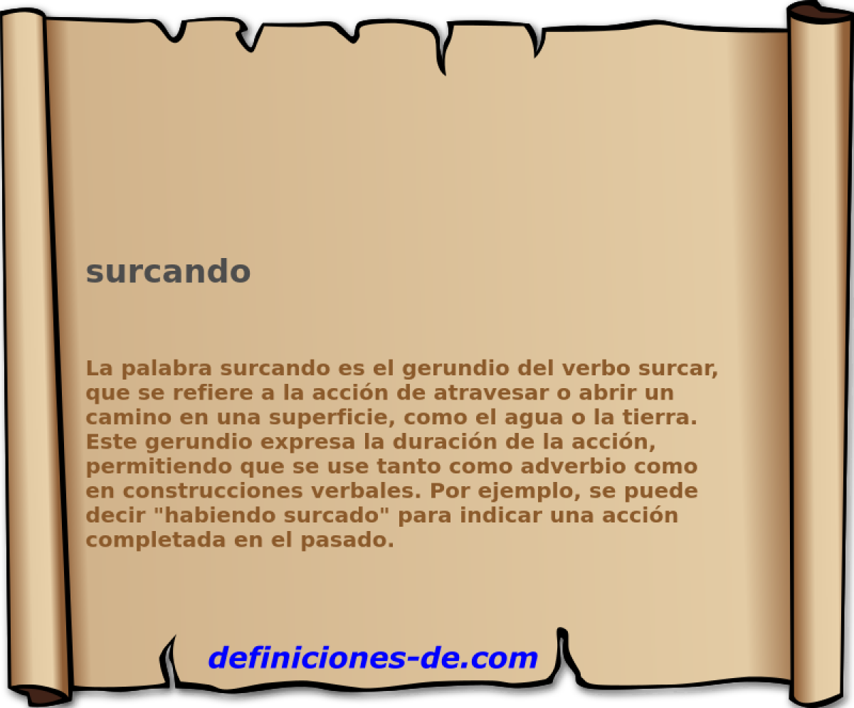 Significado de «surcando»