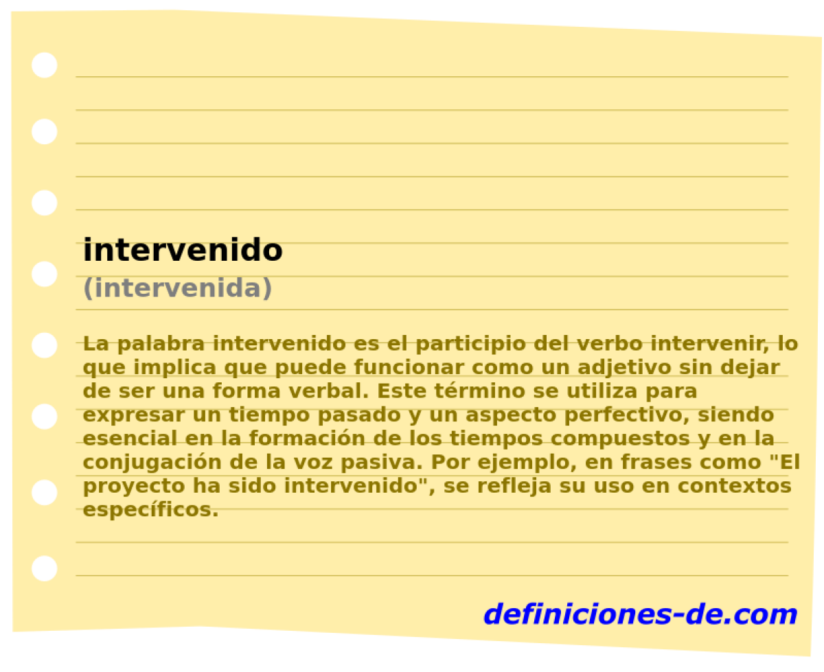 Significado de «intervenido (intervenida)»