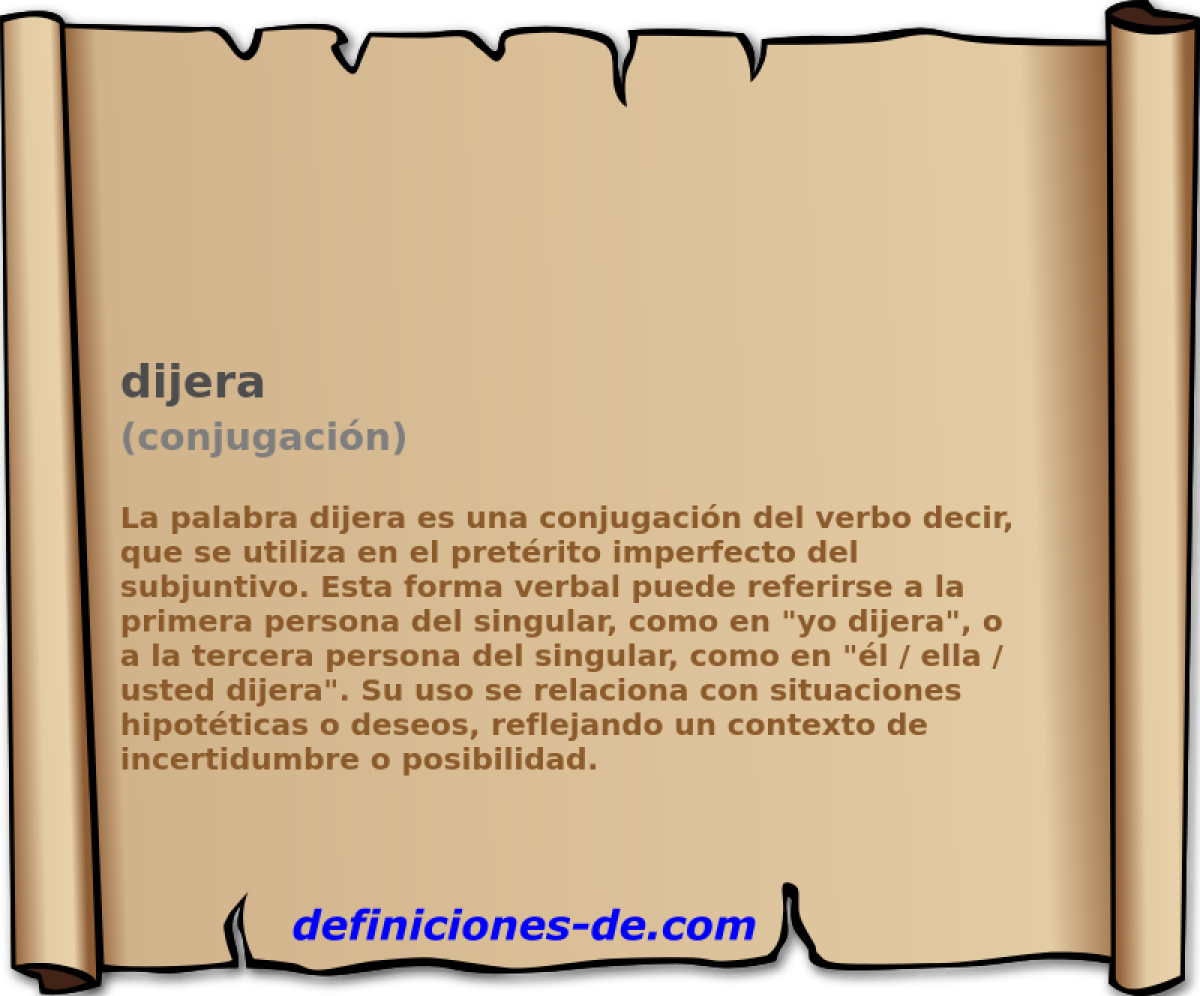 Significado de «dijera (conjugación)»