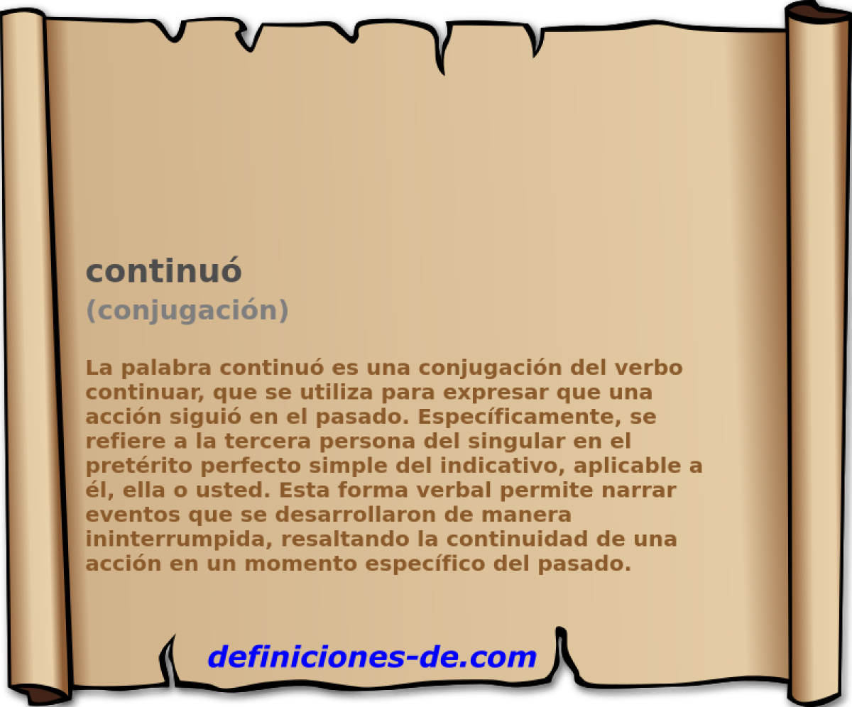 Significado de «continuó (conjugación)»