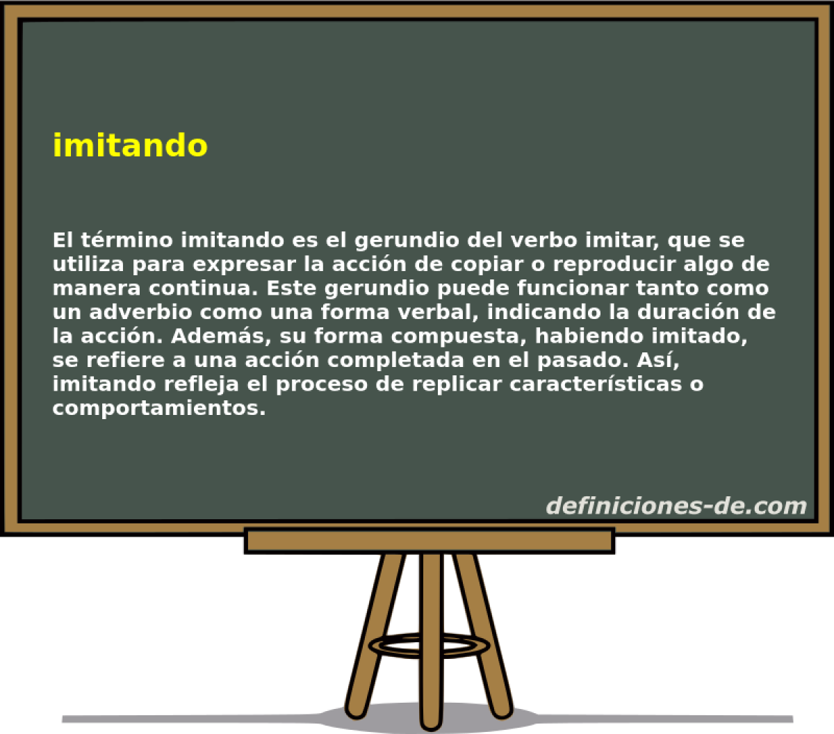Significado de «imitando»