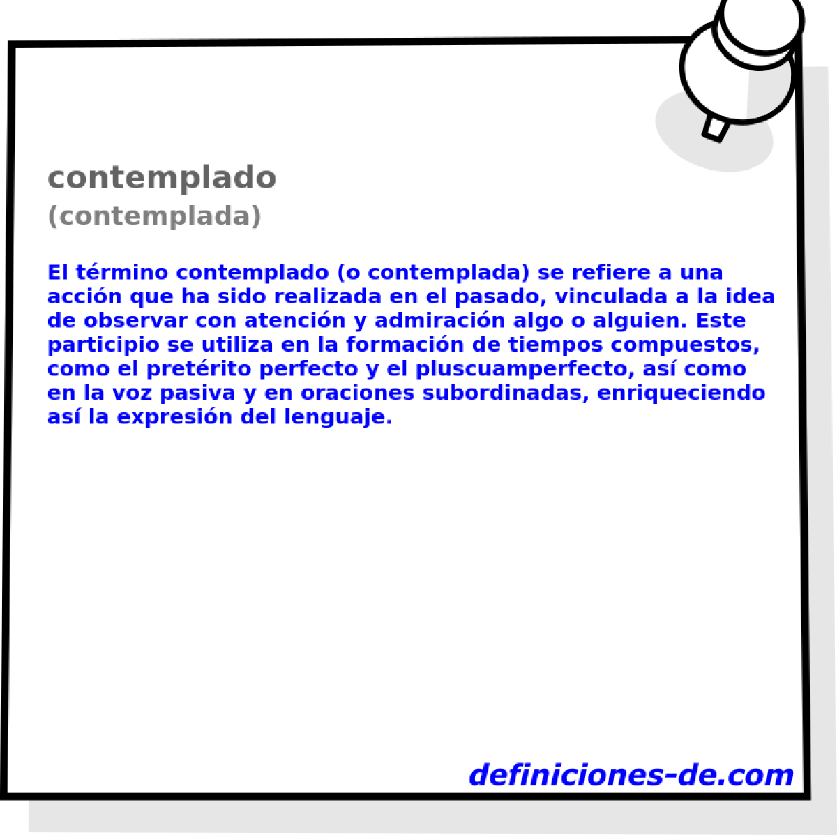 Contemplado (contemplada) | Significado de contemplado