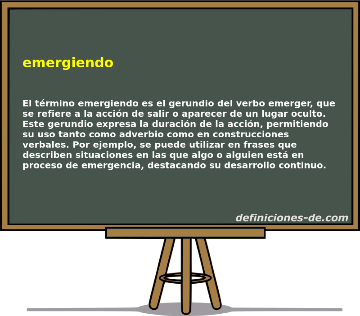 Significado de «emergiendo»