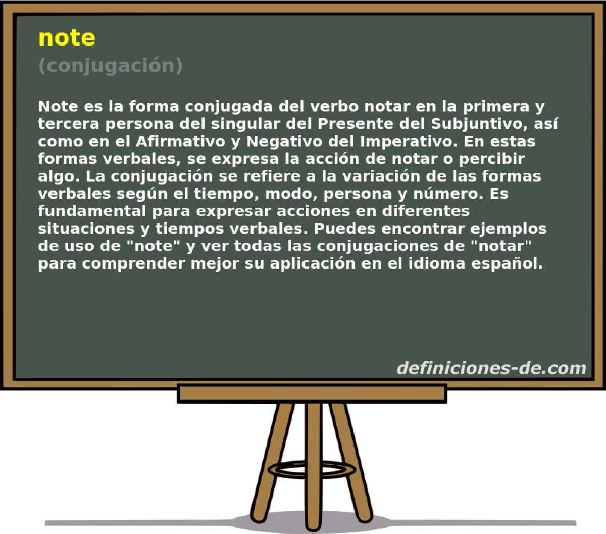 Significado de «note (conjugación)»