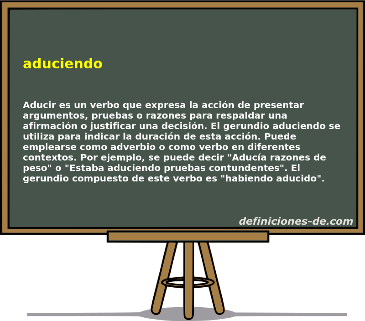 Significado de «aduciendo»
