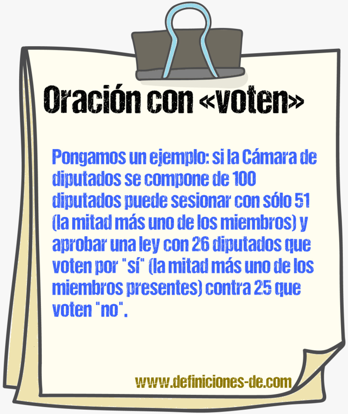 Oraciones con «voten»