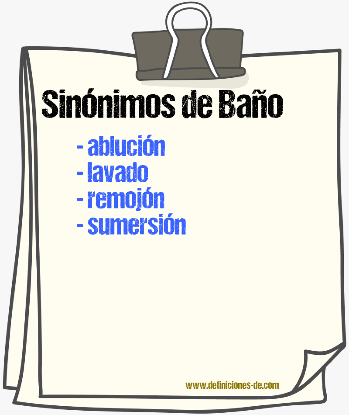 Sinónimos de «baño»