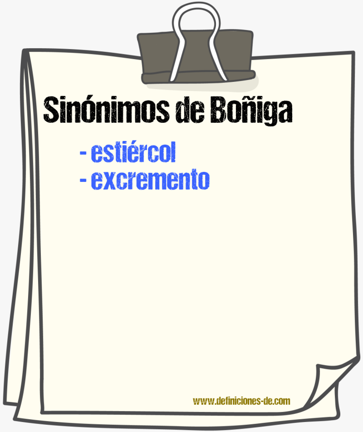 Sinónimos de «boñiga»
