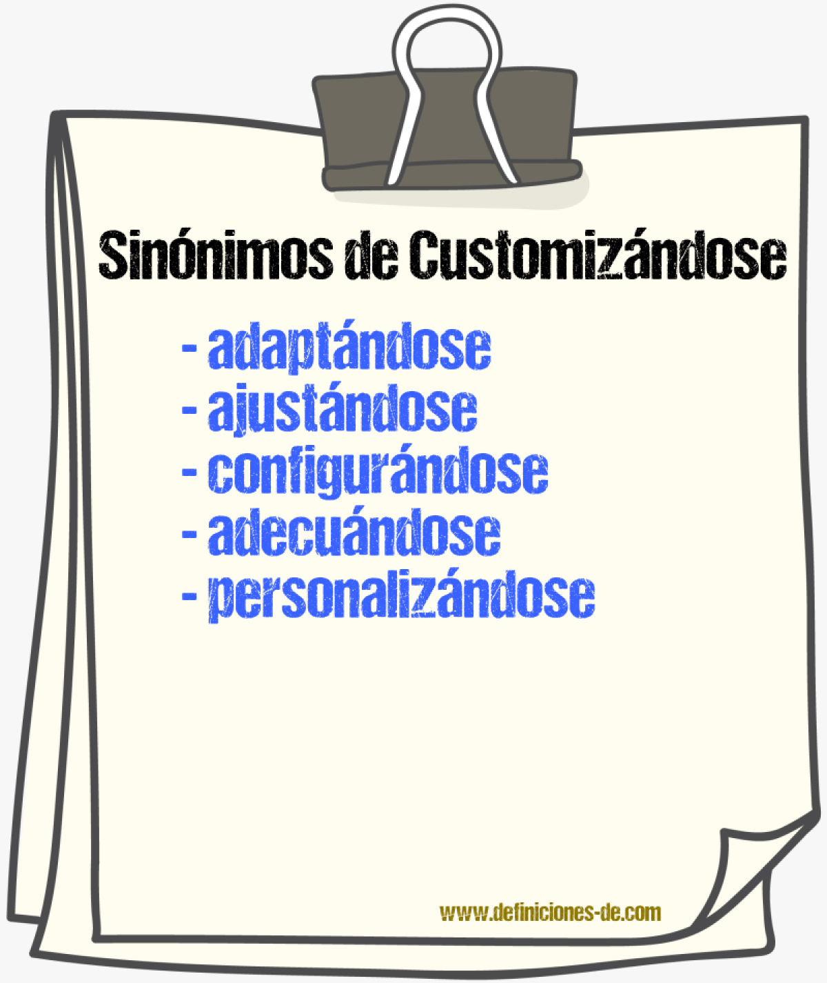 Sinónimos de «customizándose»