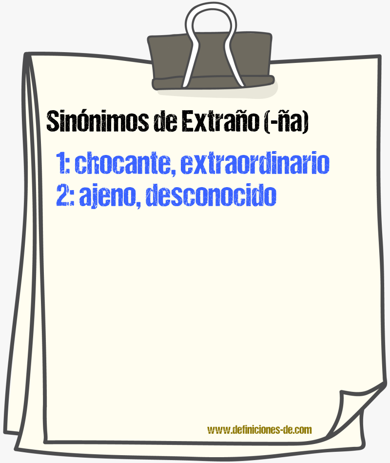 Sinónimos de «extraño»