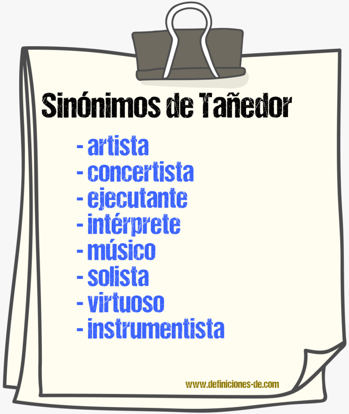 Sinónimos de «tañedor»